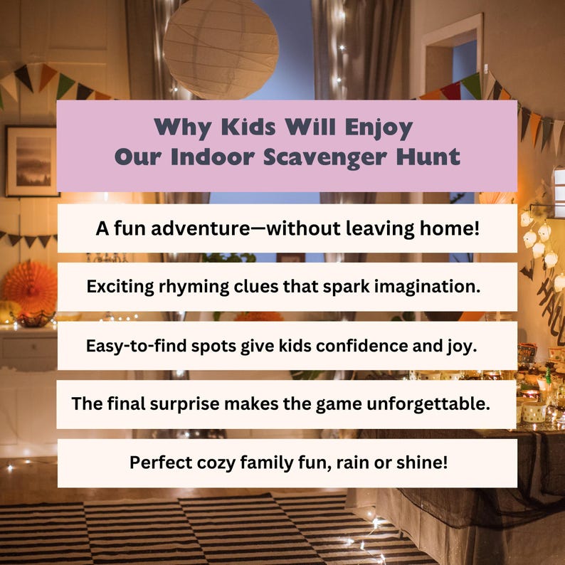 Printable Halloween Game | Kids Scavenger Hunt Activity | Indoor Clue ...