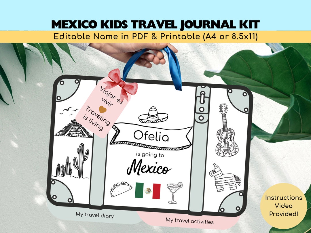 Personalized Mexico Travel Journal Kit: Kids' Activity, Surprise Trip ...