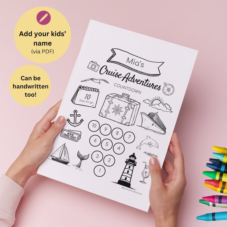 Printable Cruise Countdown for Kids: Surprise Trip Reveal (digital ...