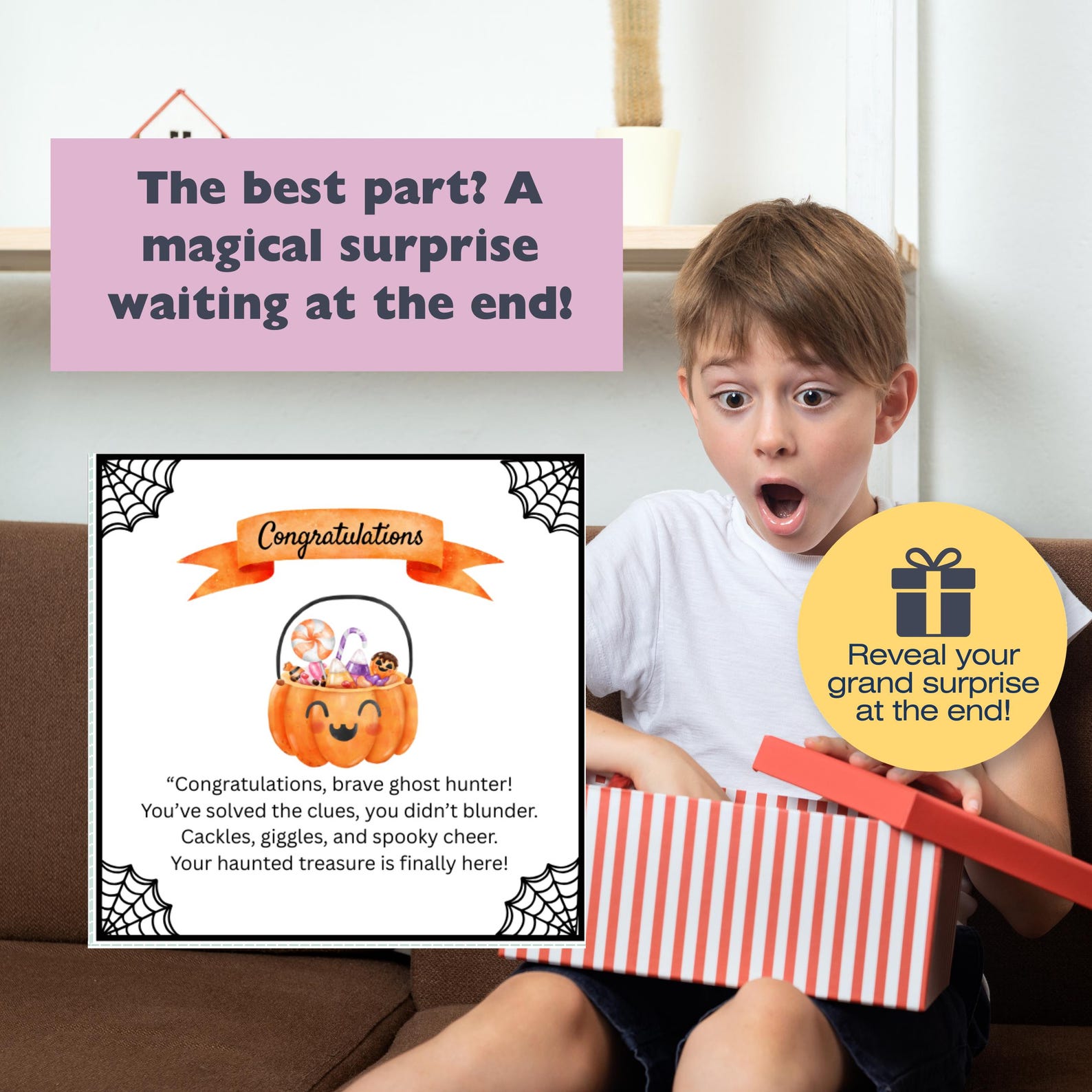 Printable Halloween Game | Kids Scavenger Hunt Activity | Indoor Clue ...