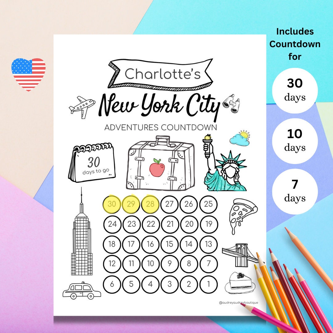 New York City Countdown for Kids: Vacation Trip Reveal (digital ...