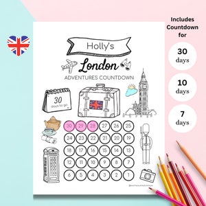 Printable Countdown London for Kids Vacation Surprise Trip Reveal ...