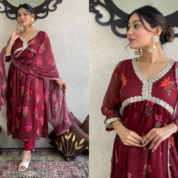 Buy Indian Alia Cut Dress Online In India - Etsy India