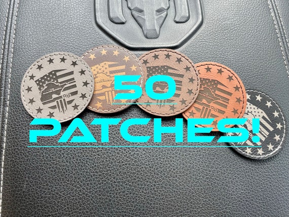 50 Custom Leather Patches With Adhesive Backing. Leatherette - Etsy