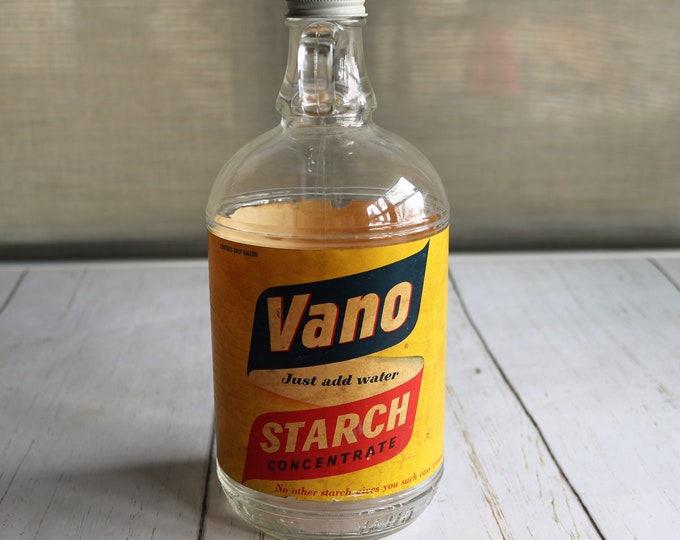 Vano Starch Bottle, Empty Half Gallon Jug, Starch Concentrate, Vintage ...