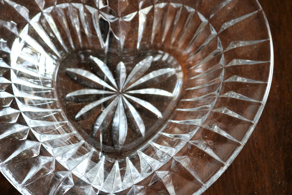 Clear Glass Heart Bowl Heart Dish for Display or Hold Special | Etsy