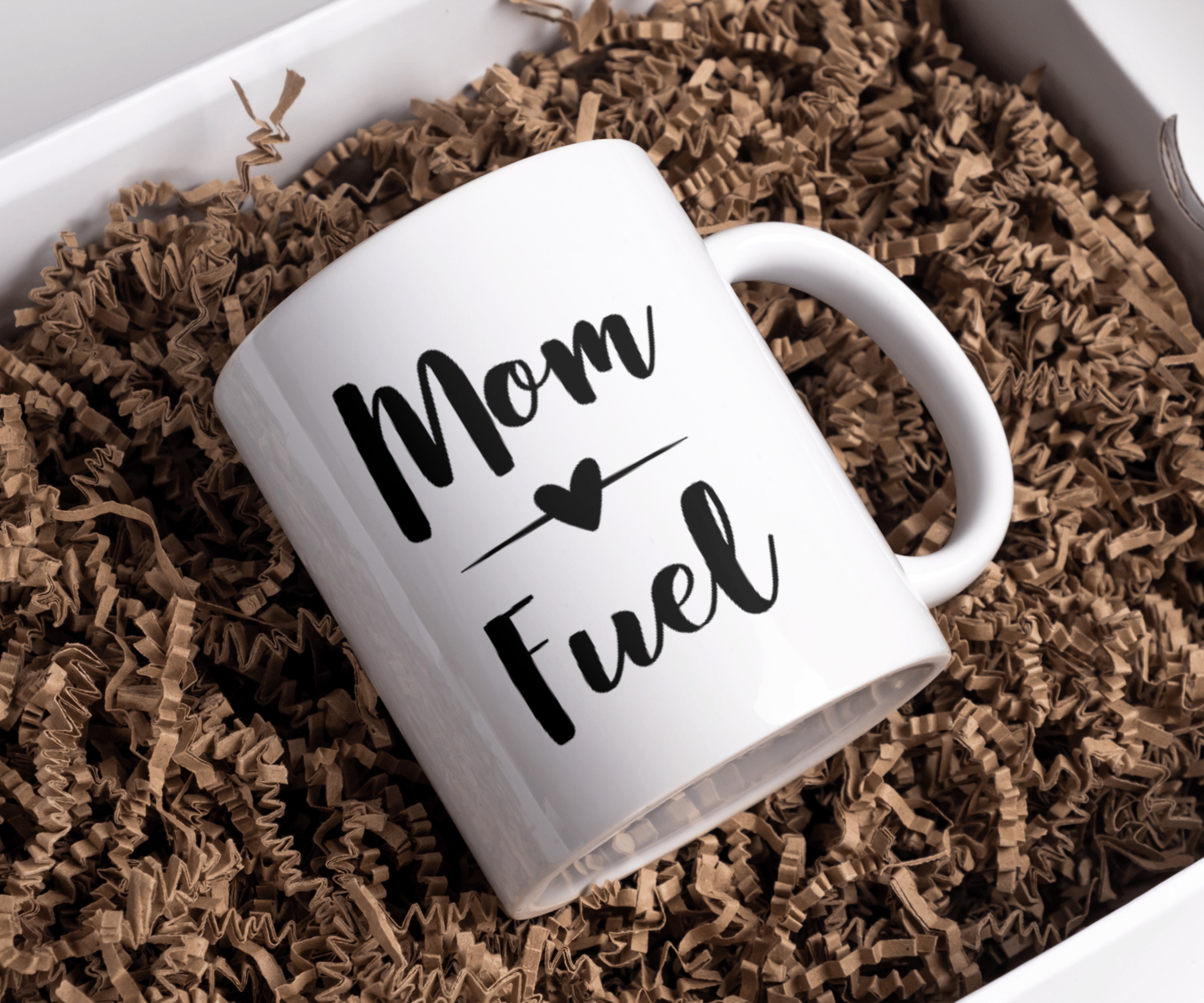 Mom Fuel Coffee Mug Love Heart Style Mug White Ceramic Mug for Coffee ...