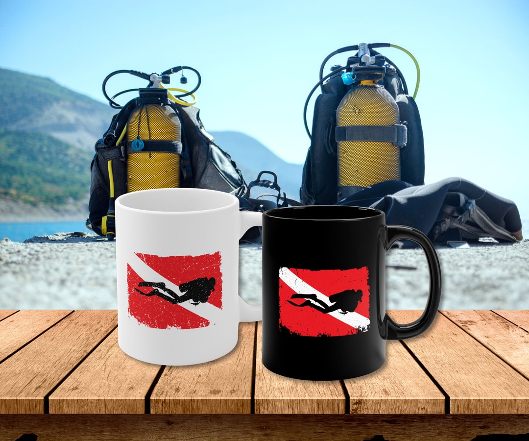 Vintage Diver Down Flag Coffee Mug | SCUBA Gift - Etsy