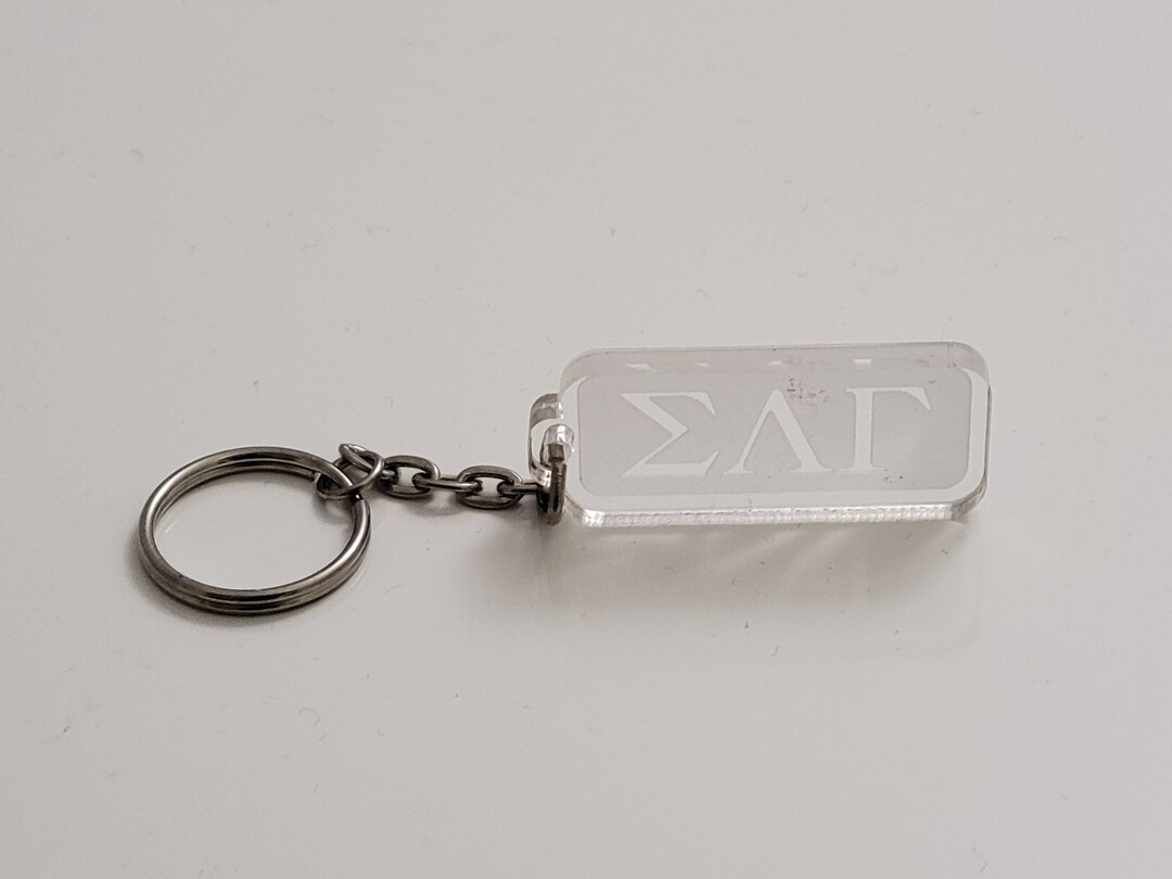 Sigma Lambda Gamma Keychain, SLG Etched Acrylic Key Ring, Sorority ...