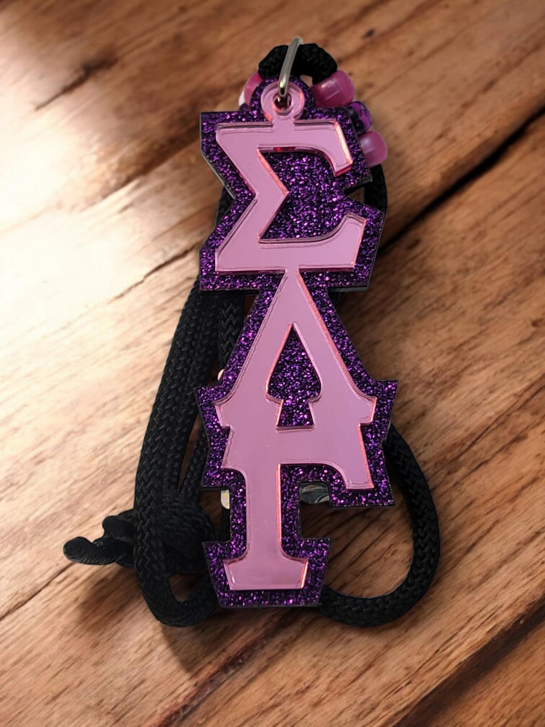 Sigma Lambda Gamma Acrylic Tiki, SLG Pink Mirror on Purple Glitter ...