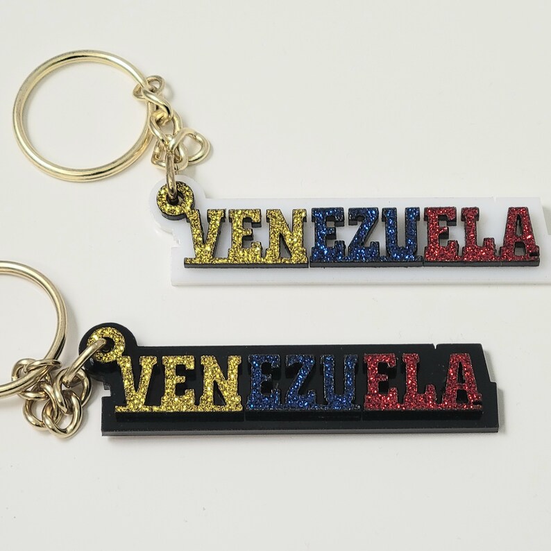 Llaveros De Venezuela Con Lindo Tricolor En Frente / Blanco-negro Atrás ...