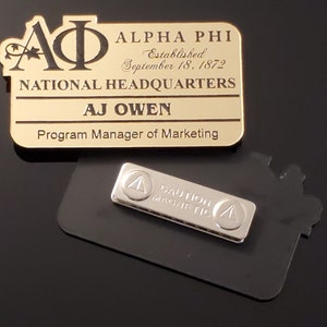 Alpha Phi - Magnetic Name Badge With Personalization - 1013-FA0F8F ...