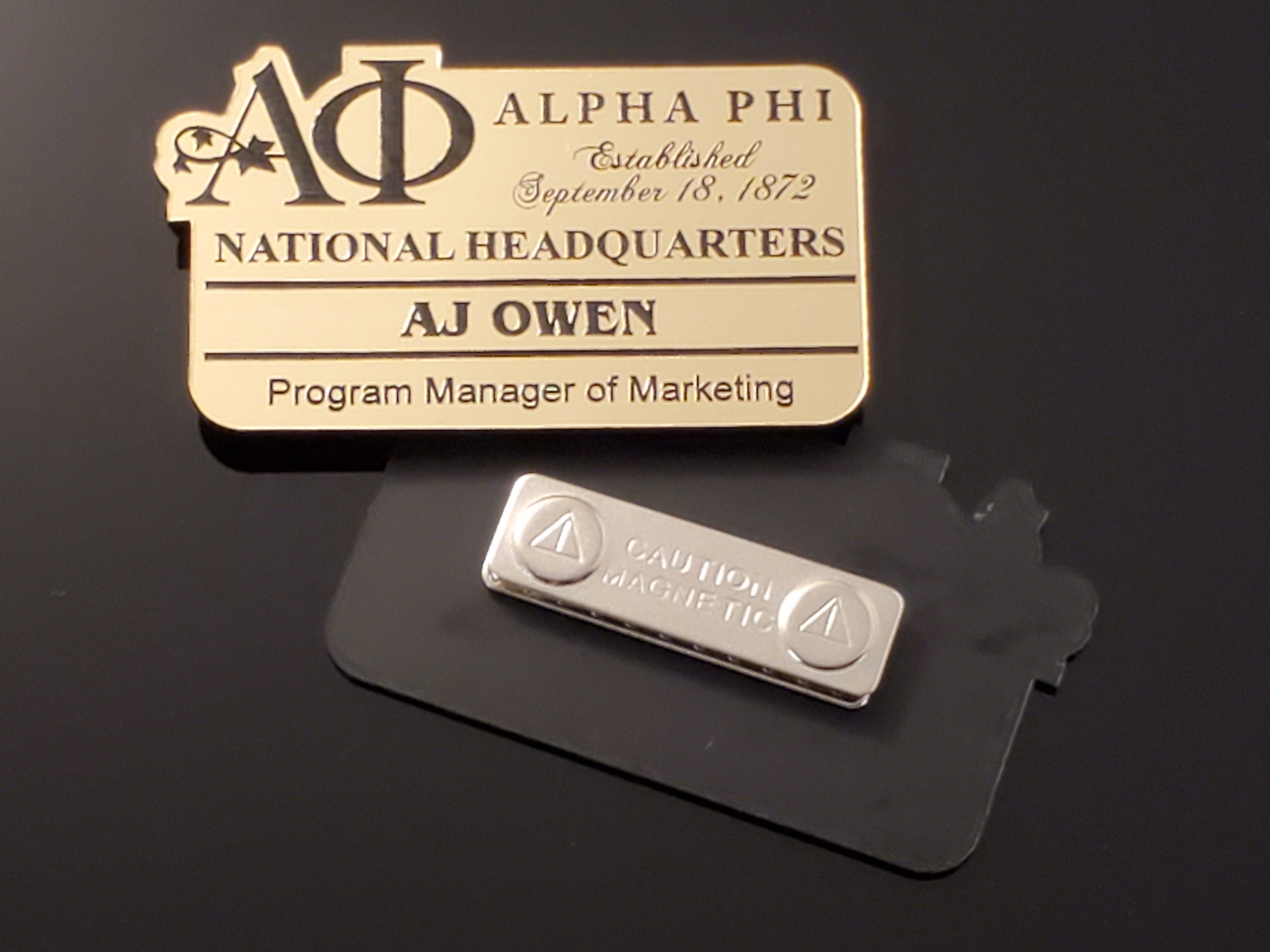 Alpha Phi - Magnetic Name Badge With Personalization - 1013-FA0F8F ...