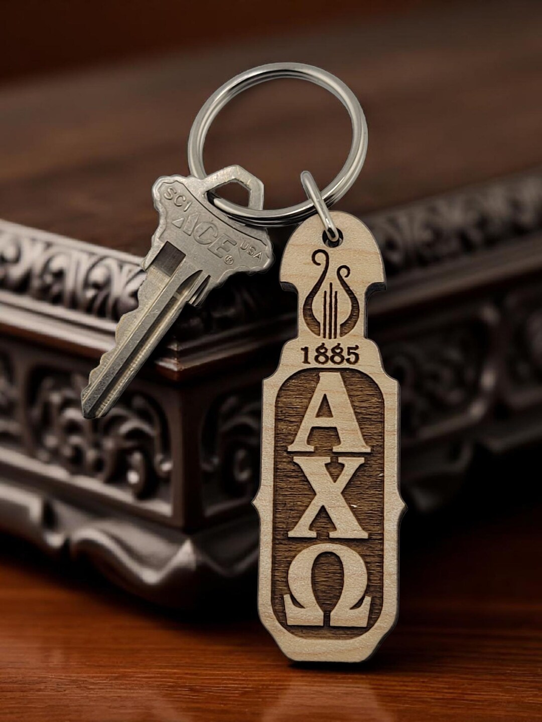 Alpha Chi Omega Wood Keychain: Sorority Paddle Key Fob - Etsy