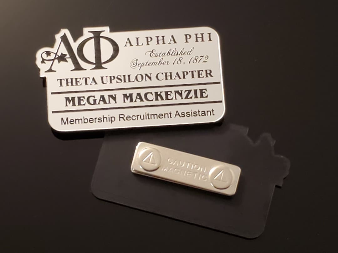 Alpha Phi - Magnetic Name Badge With Personalization - 1013-FA0F8F ...