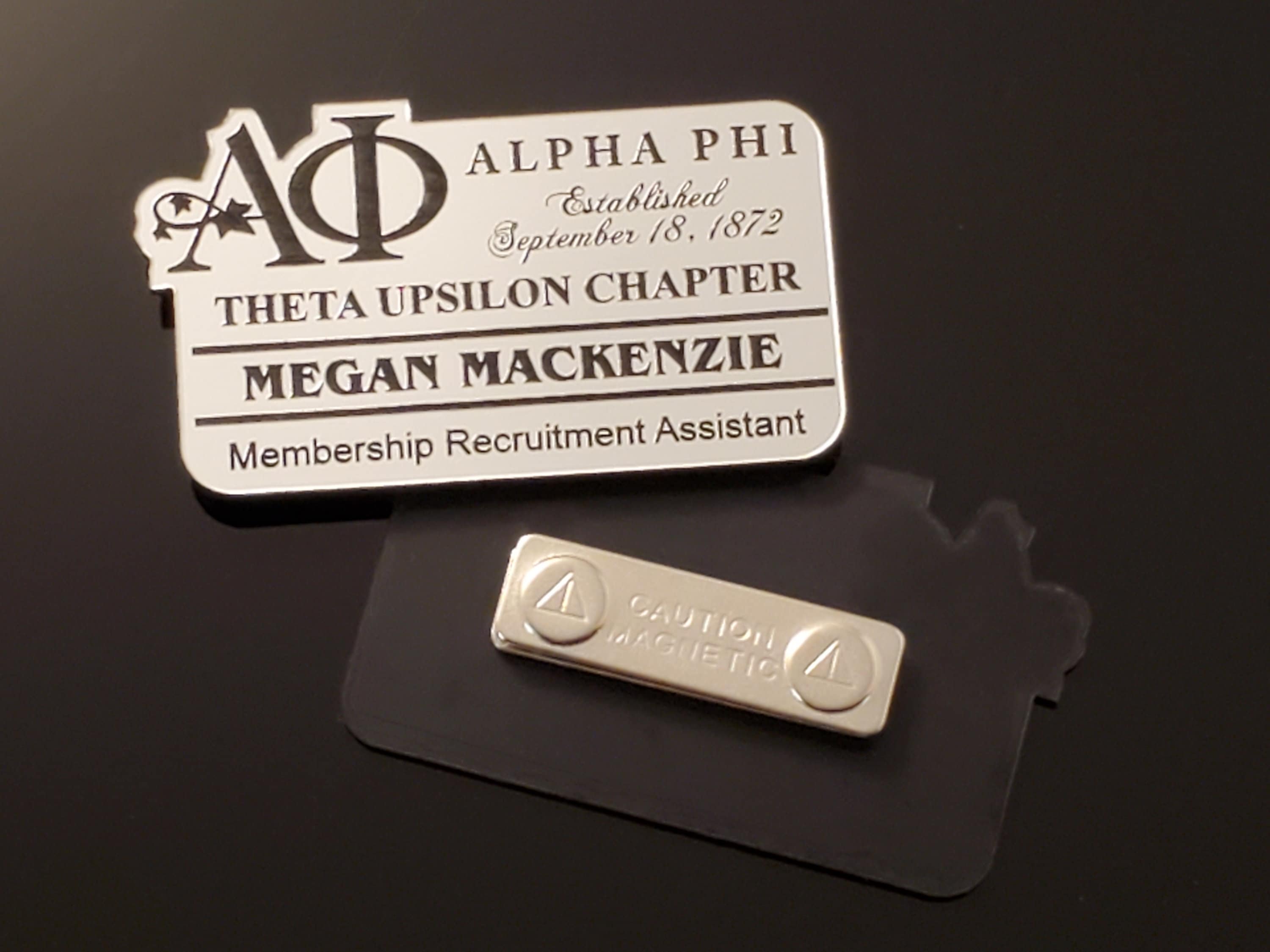 Alpha Phi - Magnetic Name Badge With Personalization - 1013-FA0F8F ...