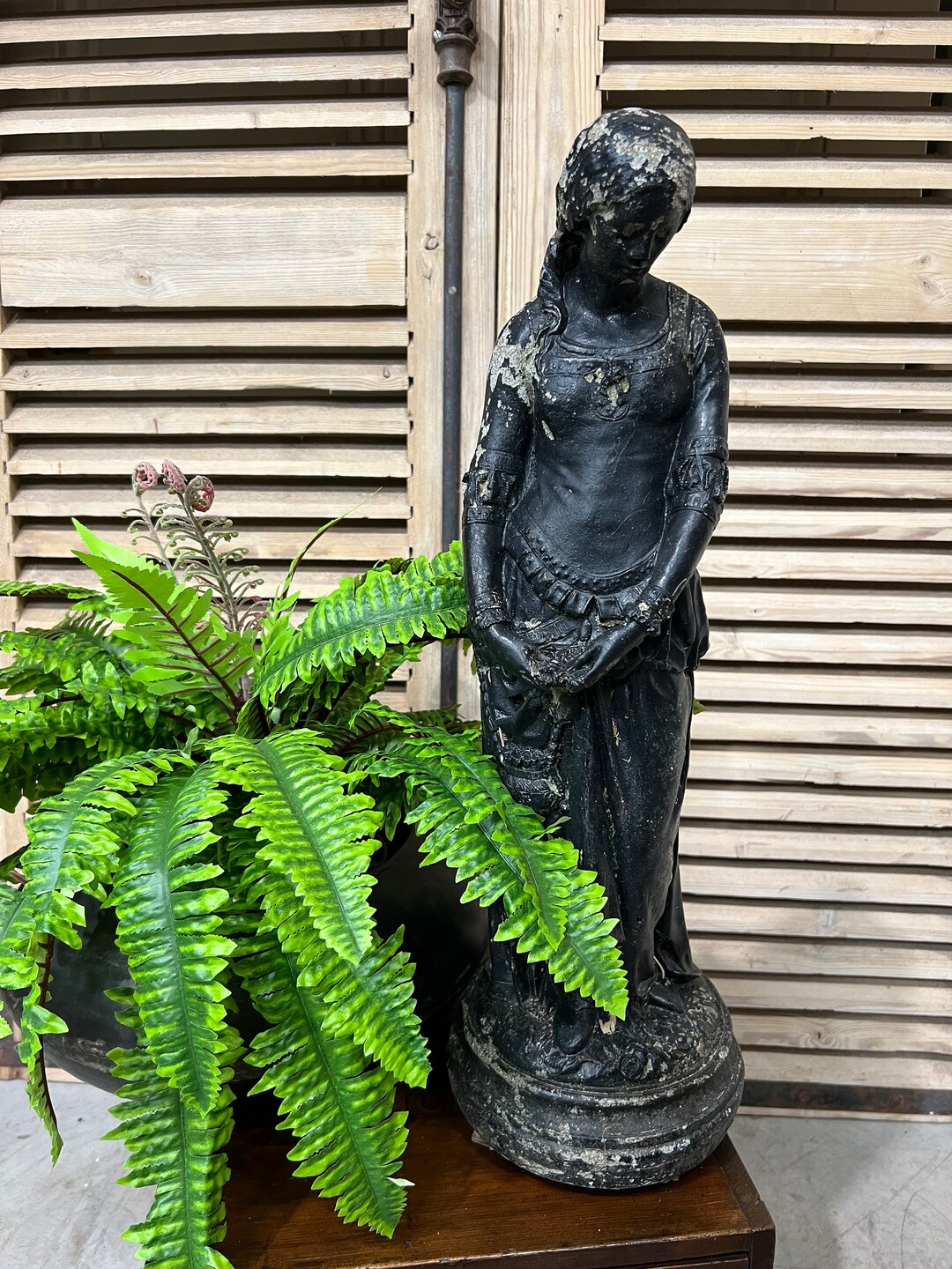 Vintage Garden Statue With Base - Etsy