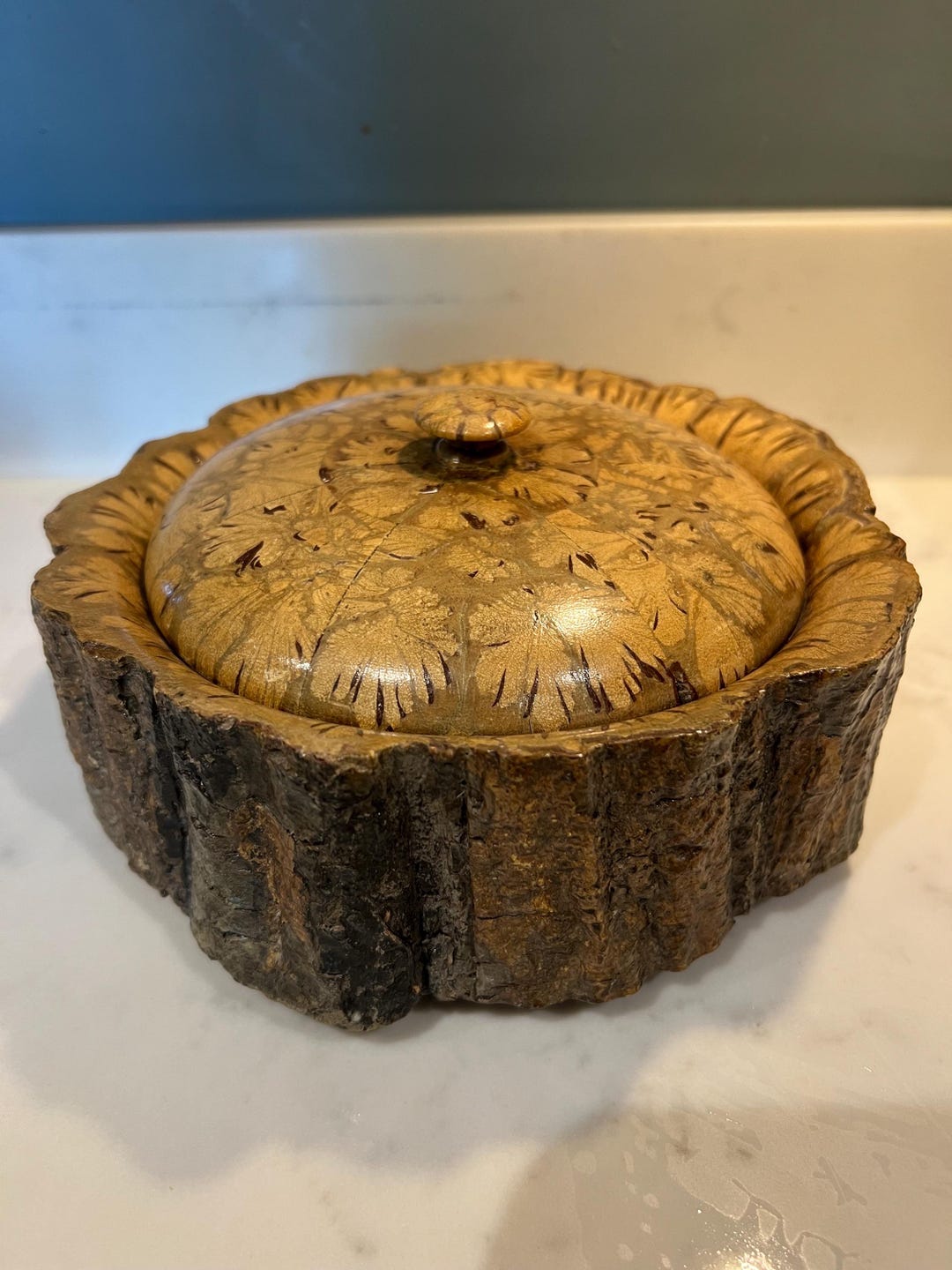 Vintage Paper Mache Wood Effect Pot - Etsy