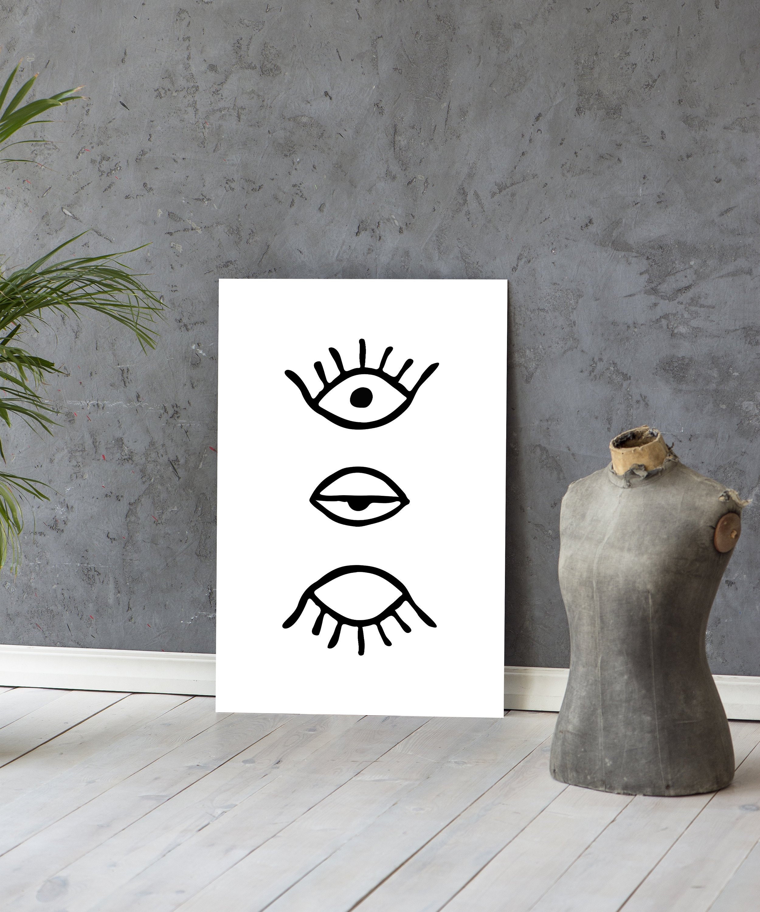 Eye Poster, Open Eyes, Close Eye, Scandinavian, Minimalist, Printable ...