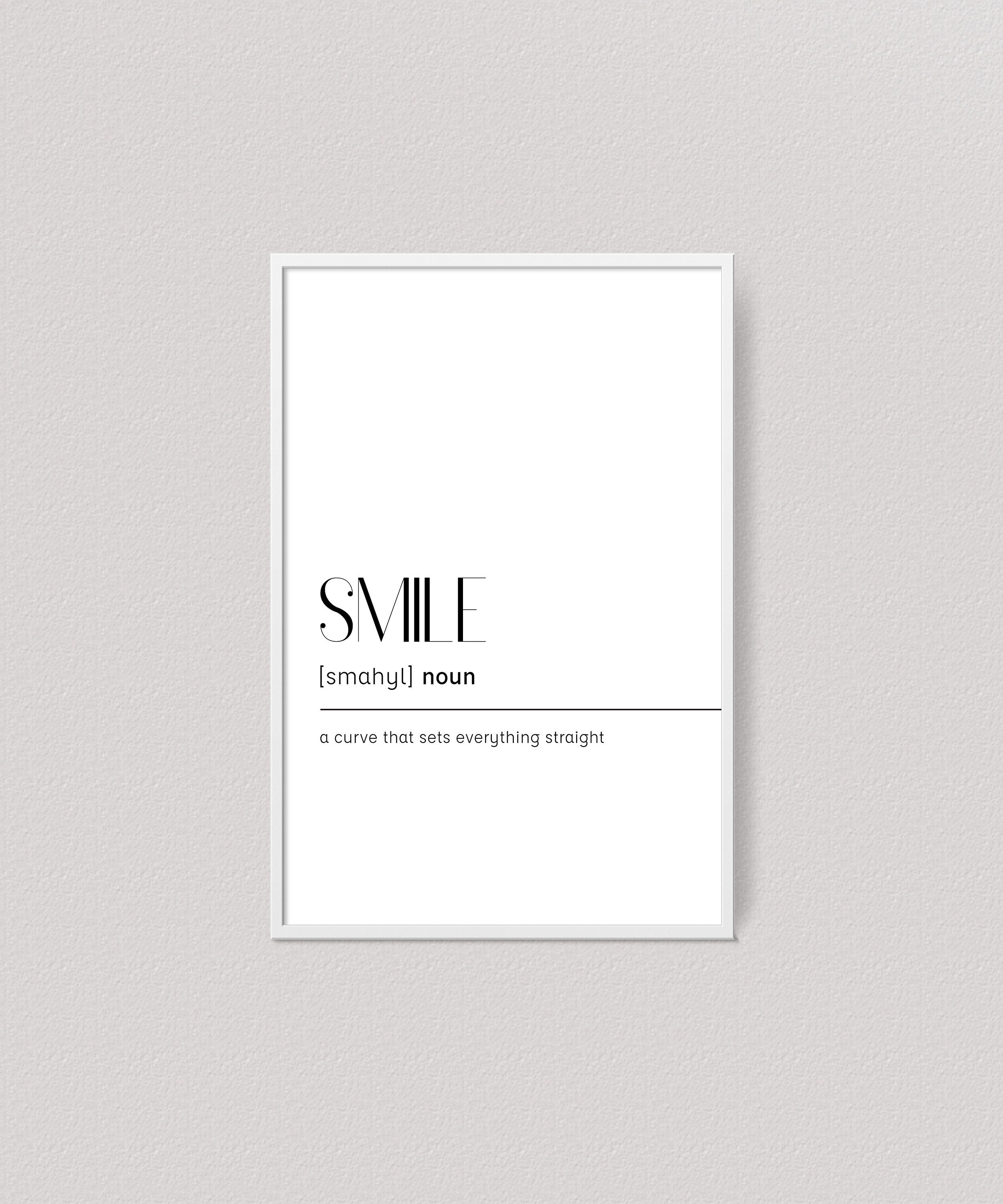 Printable Smile Definition Quote Print, Funny Smile Art Poster, Humor ...