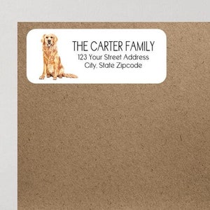 Golden Retriever Dog Puppy Animals Pets Pet Return Address Labels ...