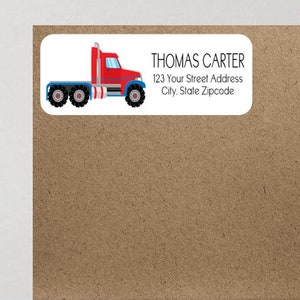 Truck Semi Tractor Trailer Return Address Labels Personalized Custom ...