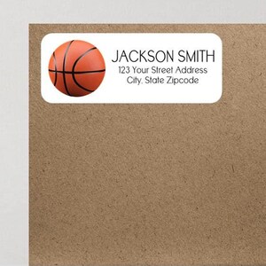 Basketball Ball Sports Return Address Labels Personalized Custom - We ...