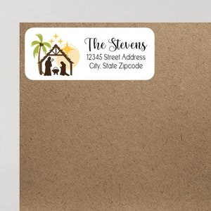 Christmas Holiday Christian Nativity Religious Return Address Labels ...