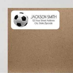 Soccer Ball Sports Return Address Labels Personalized Custom - We Print ...