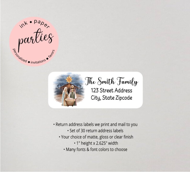 Christmas Holiday Christian Nativity Religious Return Address - Etsy