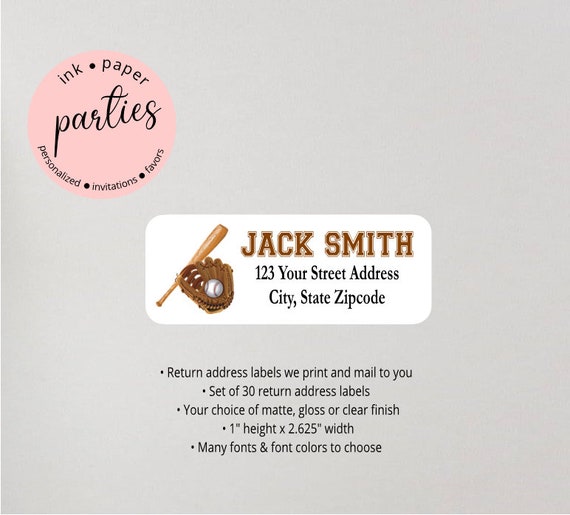 Baseball Bat Glove Ball Sports Return Address Labels - Etsy