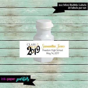 Graduation Graduate Party Mini Bubble Labels Favor Favors | Etsy