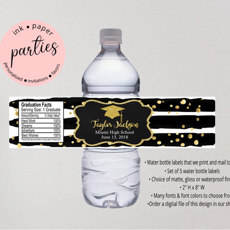 Graduation Water - Etsy