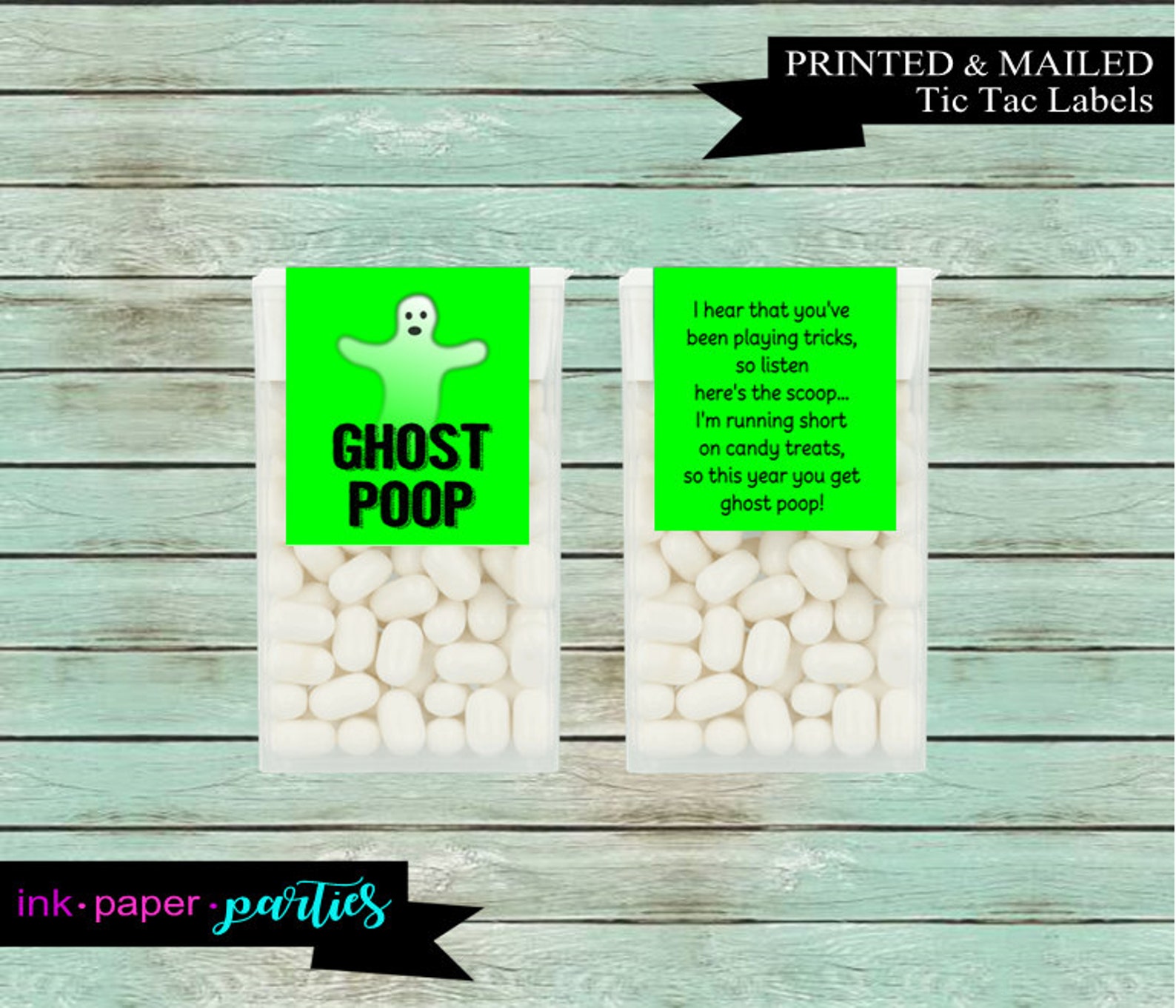 Halloween Ghost Poop Candy Mints Mint Labels Party Favors | Etsy