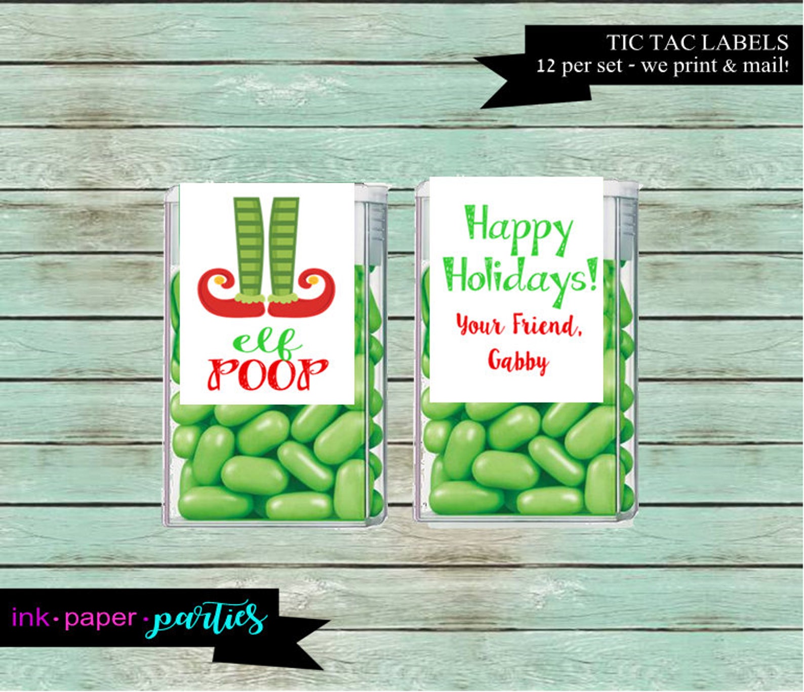 Christmas Elf Poop Holiday Party Candy Tic Tac Mints Mint | Etsy