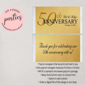 50th Wedding Anniversary Popcorn - Etsy