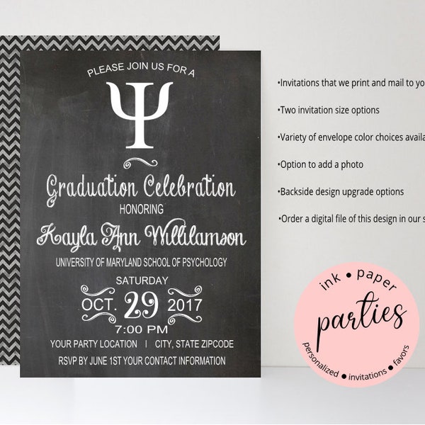 Psychology Graduation Invitations - Etsy
