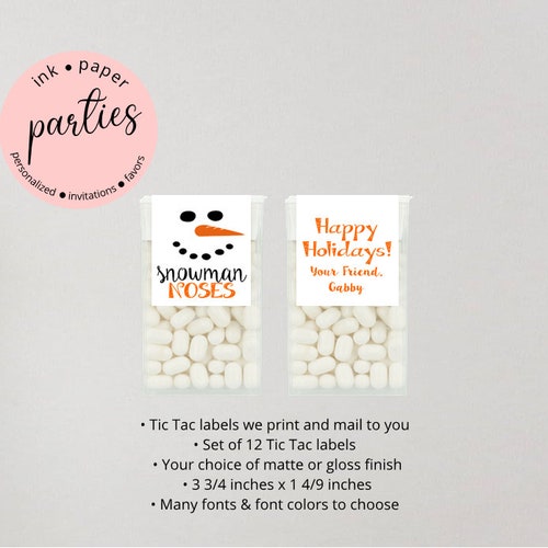 Christmas Tic Tac Labels - Etsy