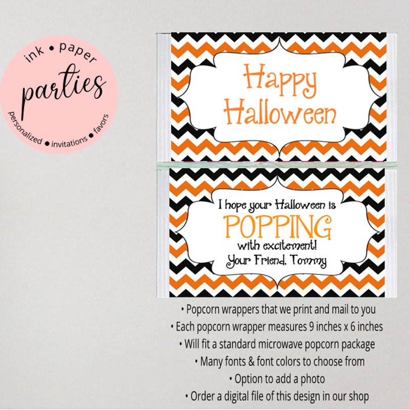 Halloween Popcorn Wrapper - Etsy