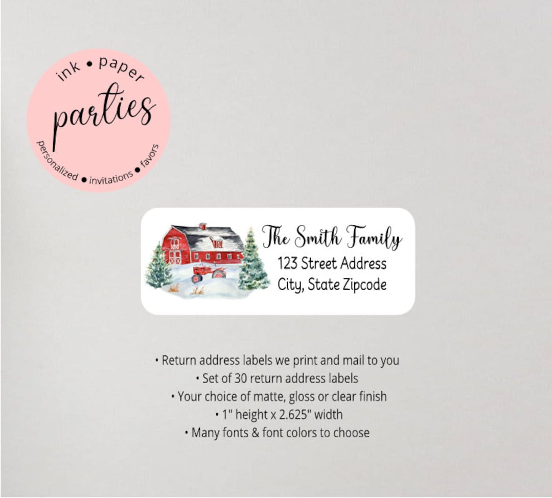 Farm Return Address Labels Personalized Custom We Print and Mail - Etsy