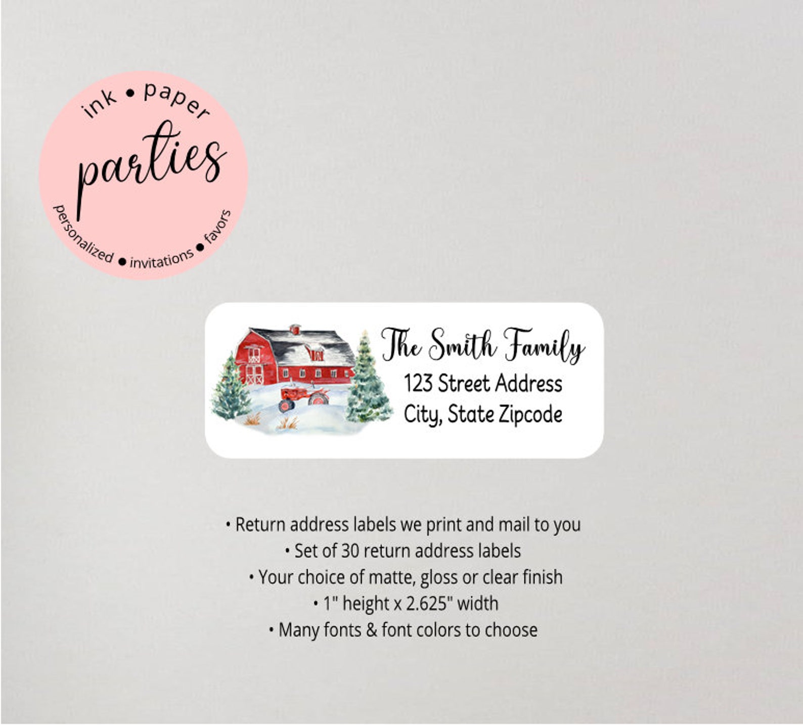 Farm Return Address Labels Personalized Custom We Print and - Etsy