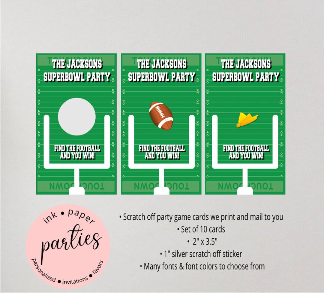 Football Birthday Party Scratch off Tickets Cards Favor Favors - Etsy