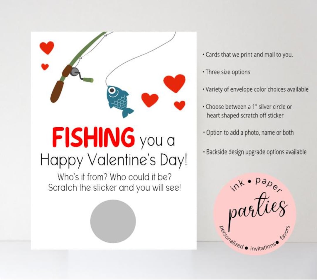Fishing Fish Valentine Card - Valentine's Day Cards - Classroom ...