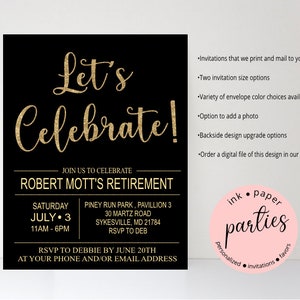Retirement Retired Party Invitations Invites Announcement Personalized ...