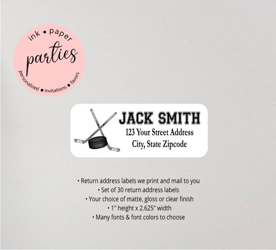 Sports Ice Hockey Sticks Puck Return Address Labels | Etsy