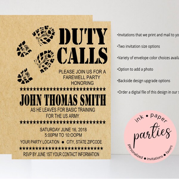 Boot Camp Invitations - Etsy