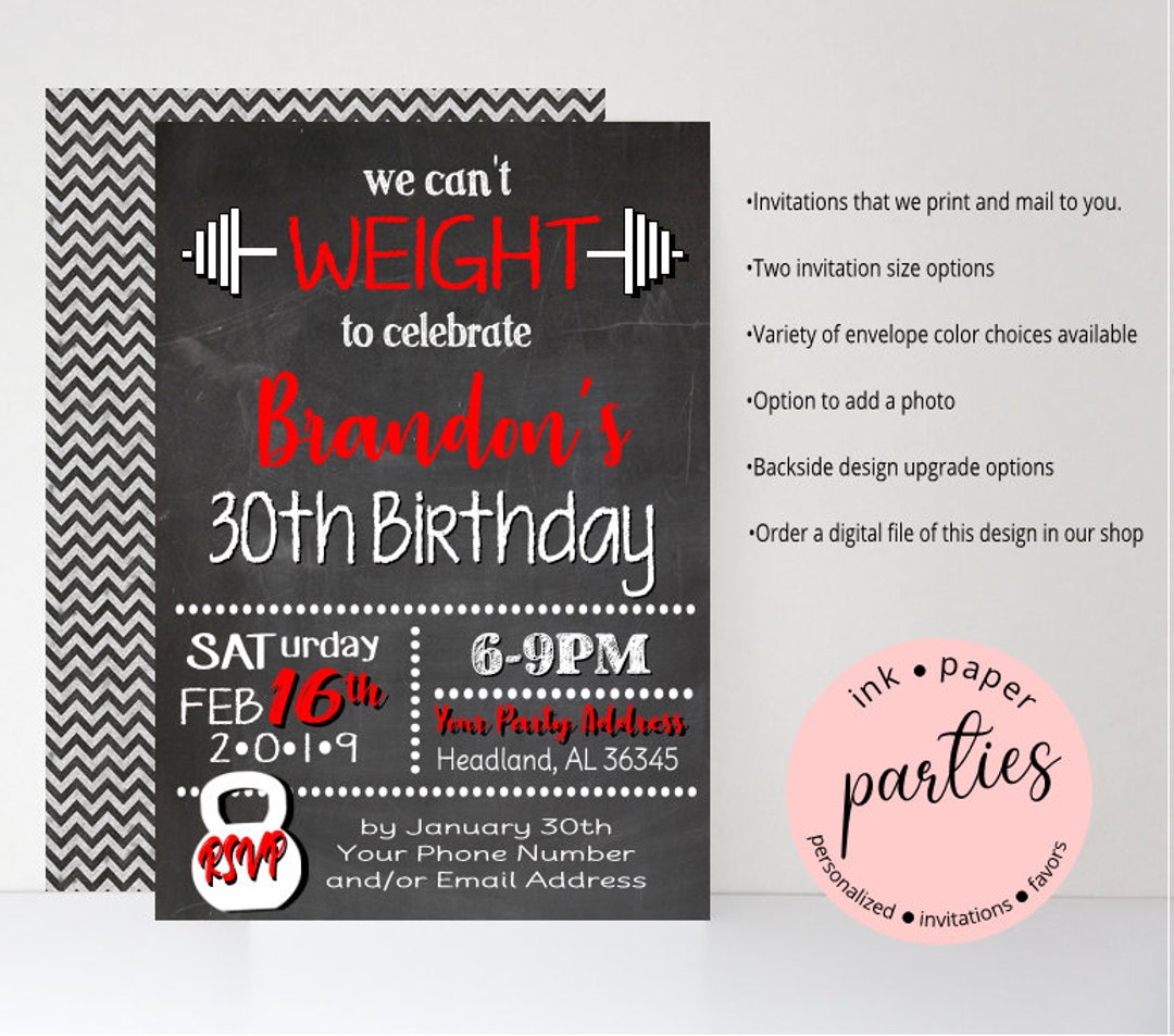 Birthday Fitness WOD Gym Barbell Weights Rings Kettlebell Party ...