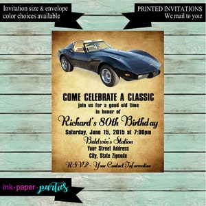 Vintage Classic Retro Car Birthday Party Invitations Invites | Etsy