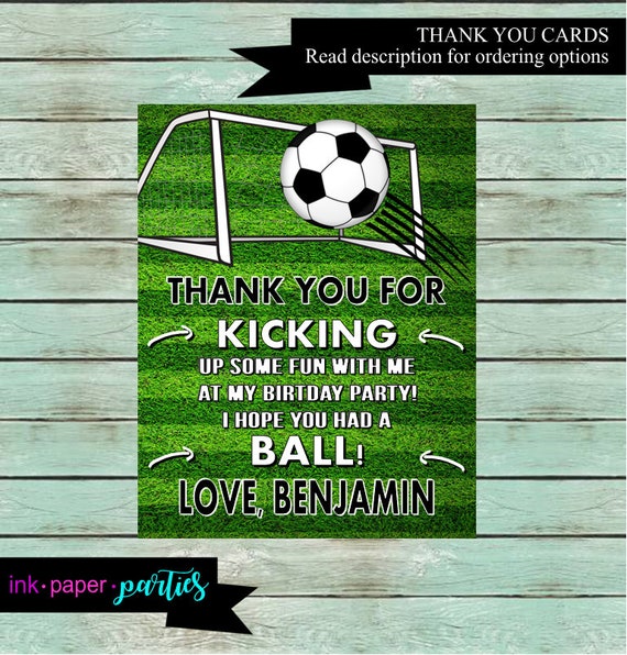 Soccer Ball Goal Sports Birthday Party Thank You Note Cards | Etsy