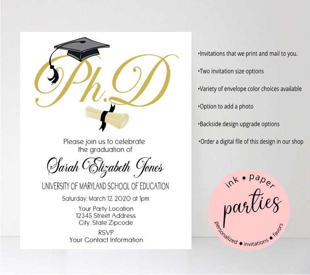 Ph.d. College School Doctor Philosophy Doctorate Graduation Party ...